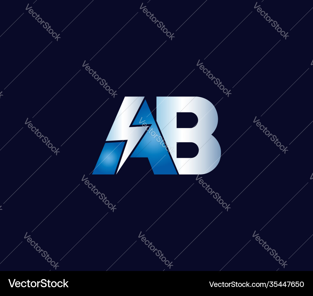 Ab alphabet electric logo design concept Vector Image