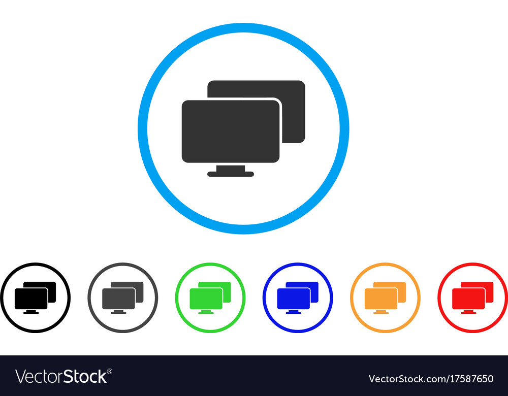 Computers rounded icon Royalty Free Vector Image
