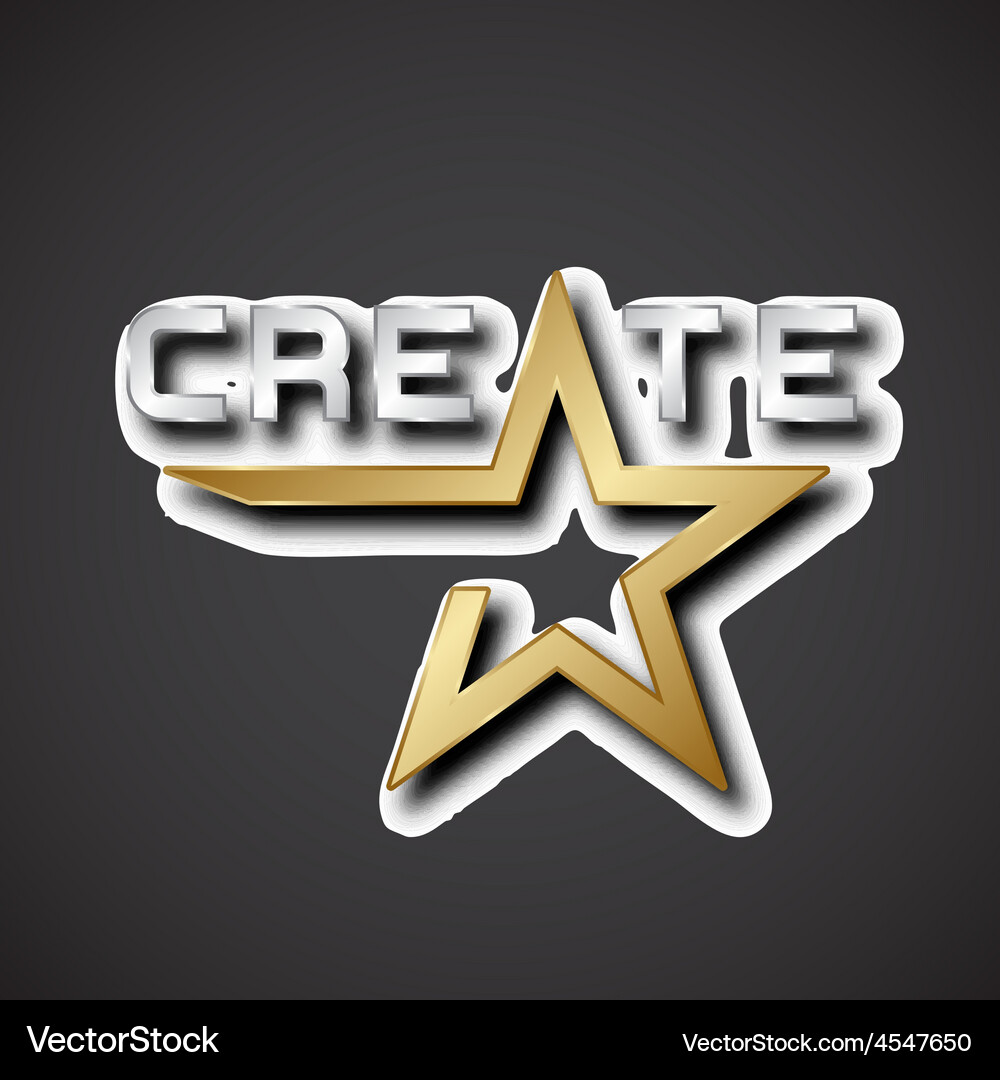 Create golden star inscription icon Royalty Free Vector