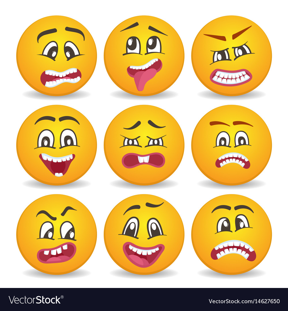 Emoticons or smileys icons set for web Royalty Free Vector