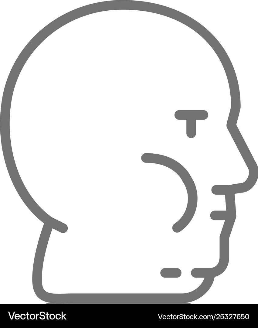Fat face obesity adiposity line icon Royalty Free Vector