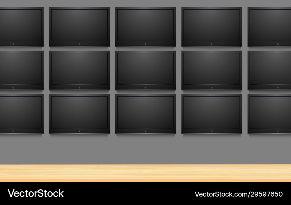 Lcd tv in cctv room Royalty Free Vector Image - VectorStock