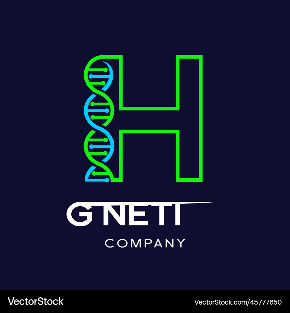 Letter h genetic dna logo template design Vector Image