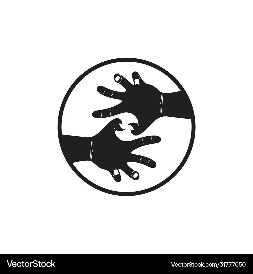 Linked grunge violence scary hand symbol Vector Image