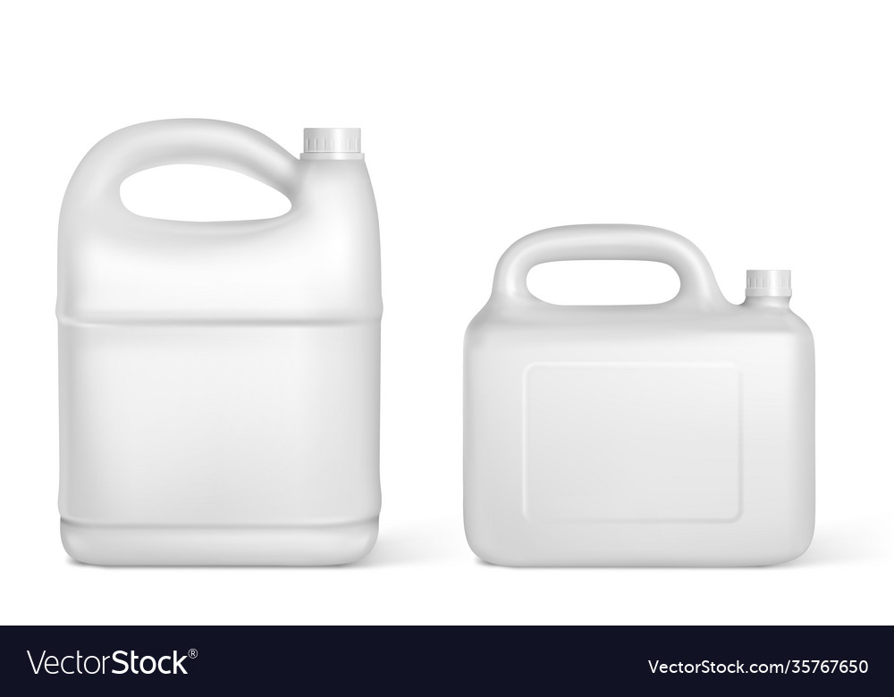 Plastic canisters white jerrycan isolated bottles Vector Image