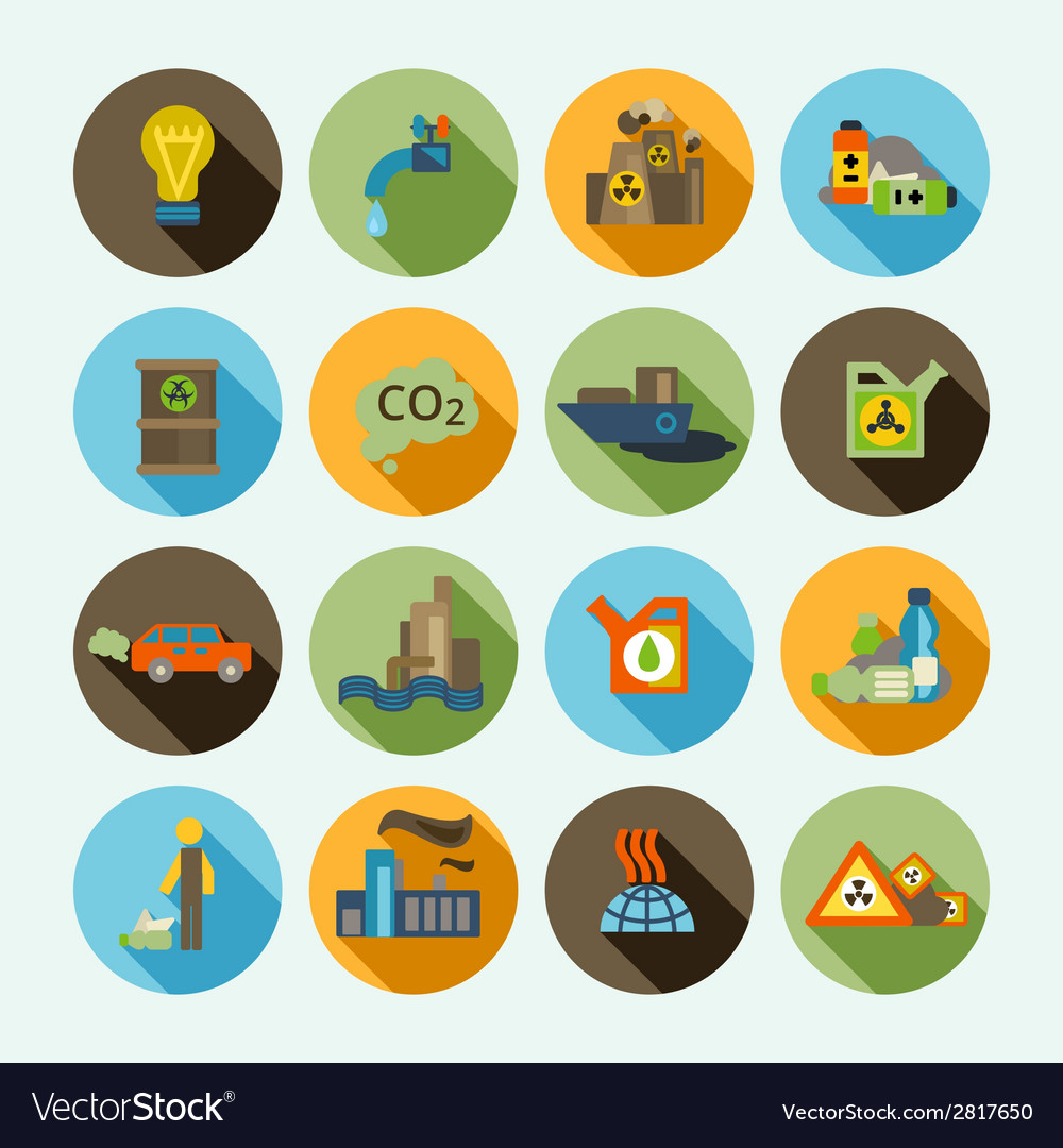Pollution icons set Royalty Free Vector Image - VectorStock
