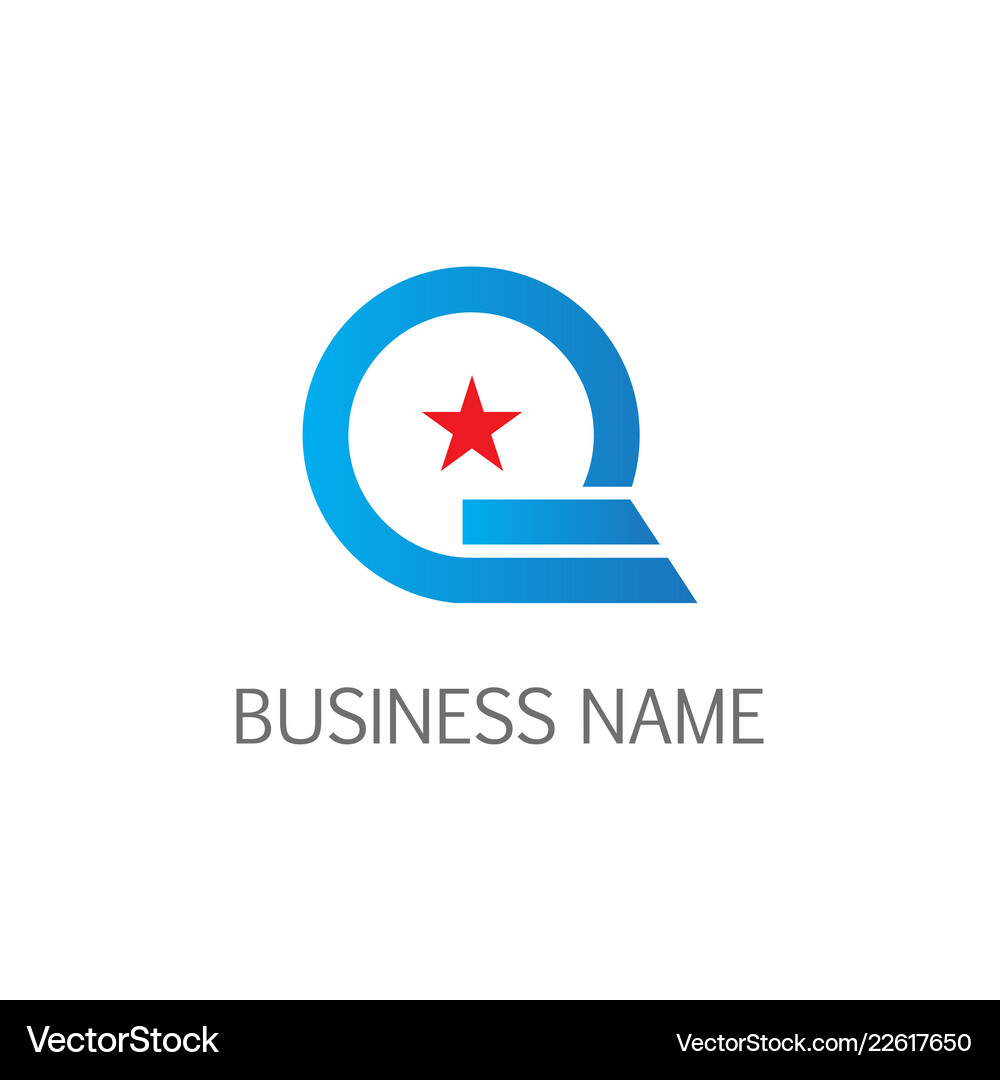 Round line star company logo Royalty Free Vector Image
