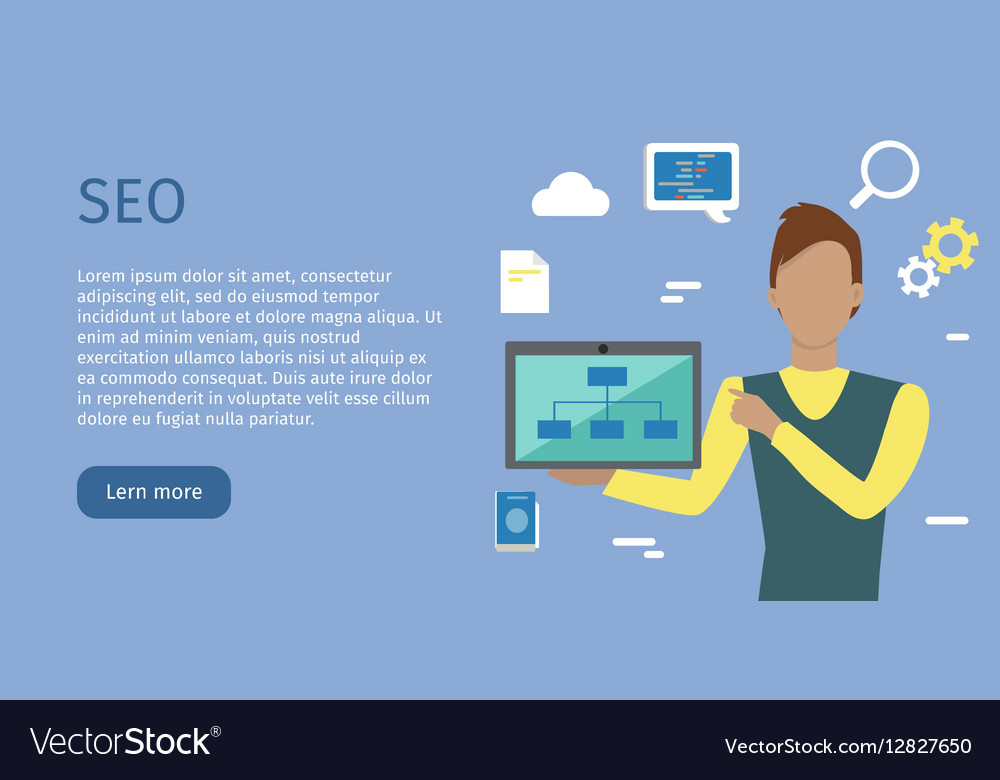 SEO conceptual Web Banners in Flat Style Vector Image