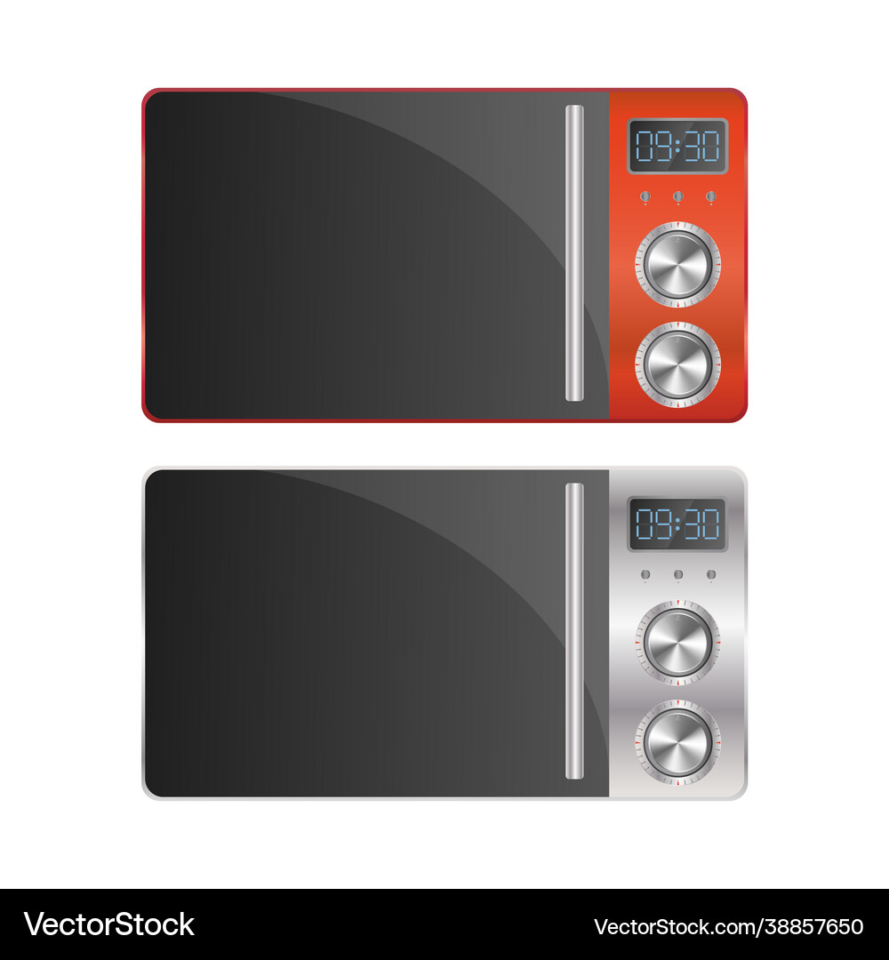 Set modern microwaves stylish microwave Royalty Free Vector
