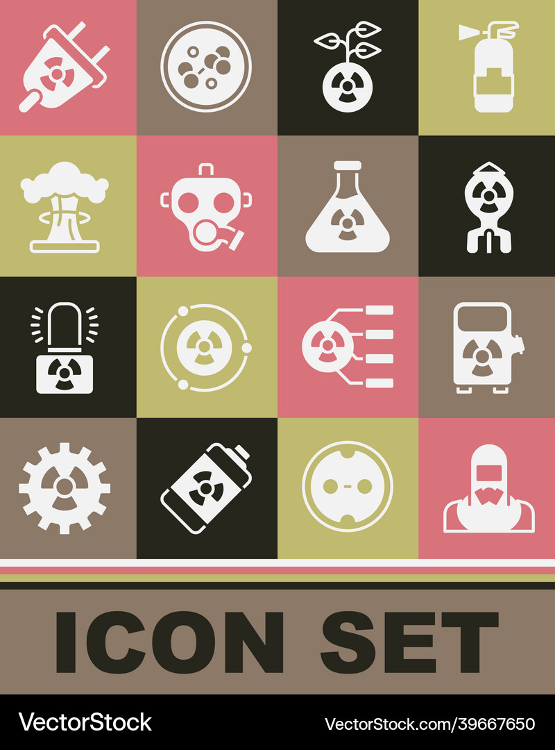 Set nuclear reactor worker electric car charging Vector Image