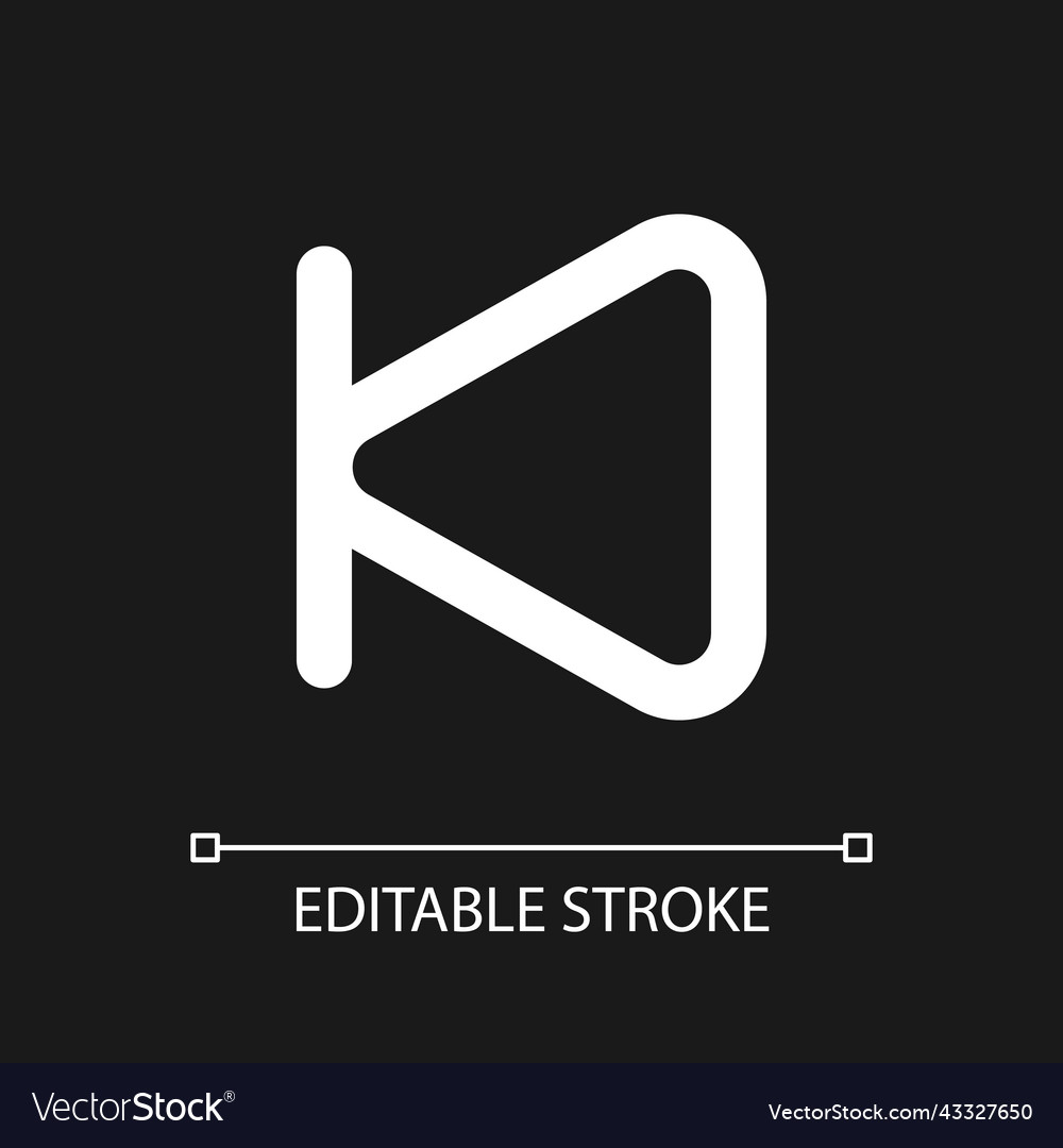Skip previous button pixel perfect white linear Vector Image Skip previous button pixel perfect white linear Vector Image