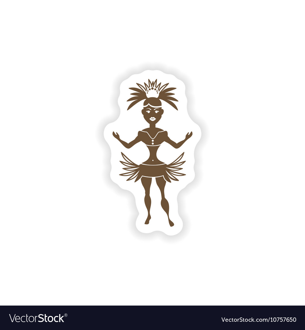 Stylish Paper Sticker On White Background Vector Image