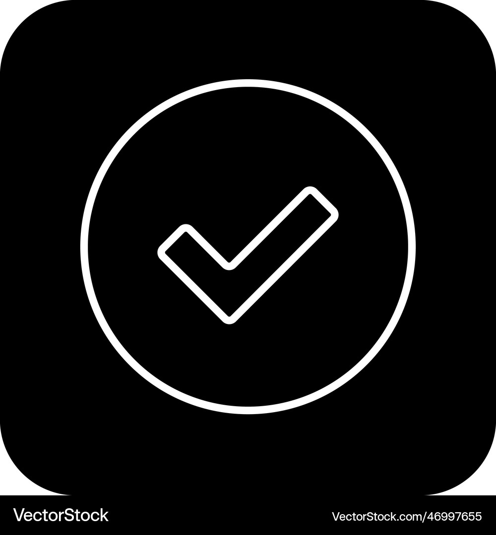 Approved business and office icon with black Vector Image