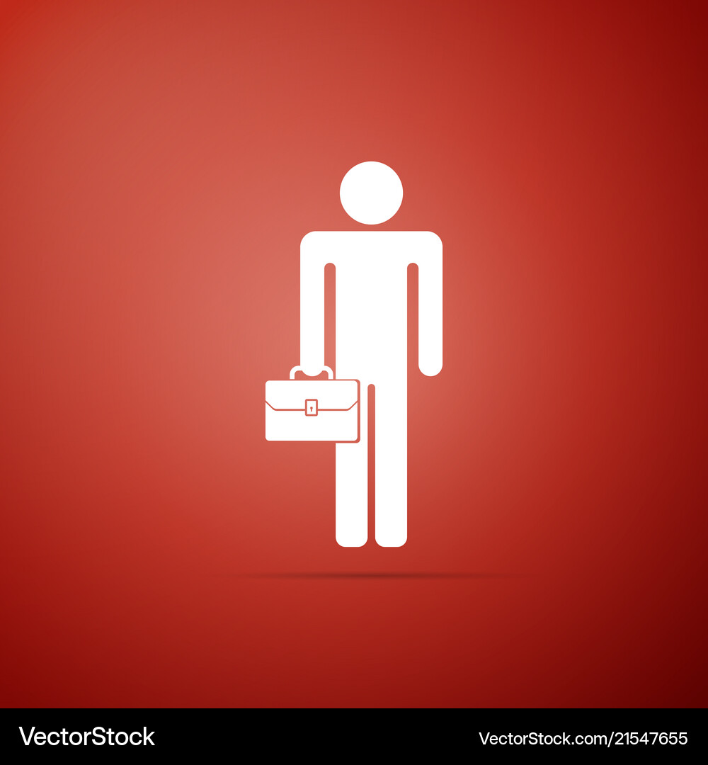 Businessman man with briefcase icon isolated Vector Image