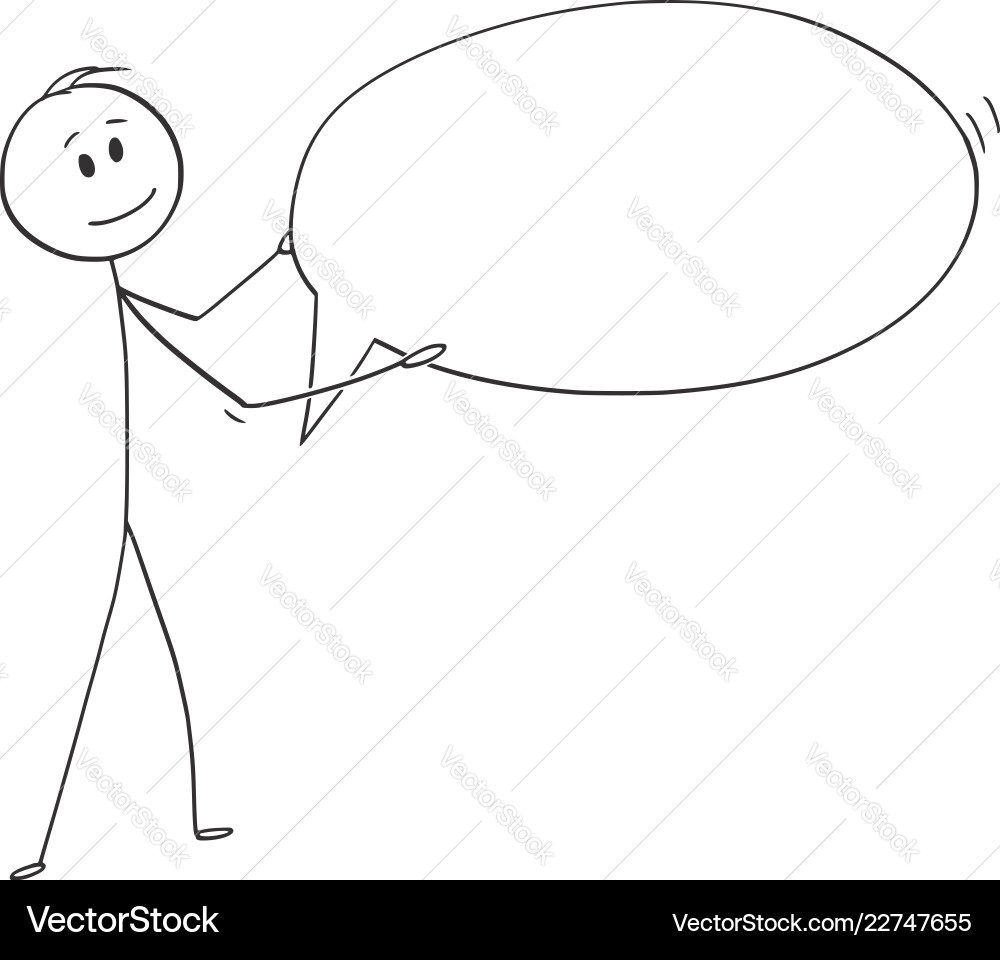 Cartoon man or businessman holding empty Vector Image