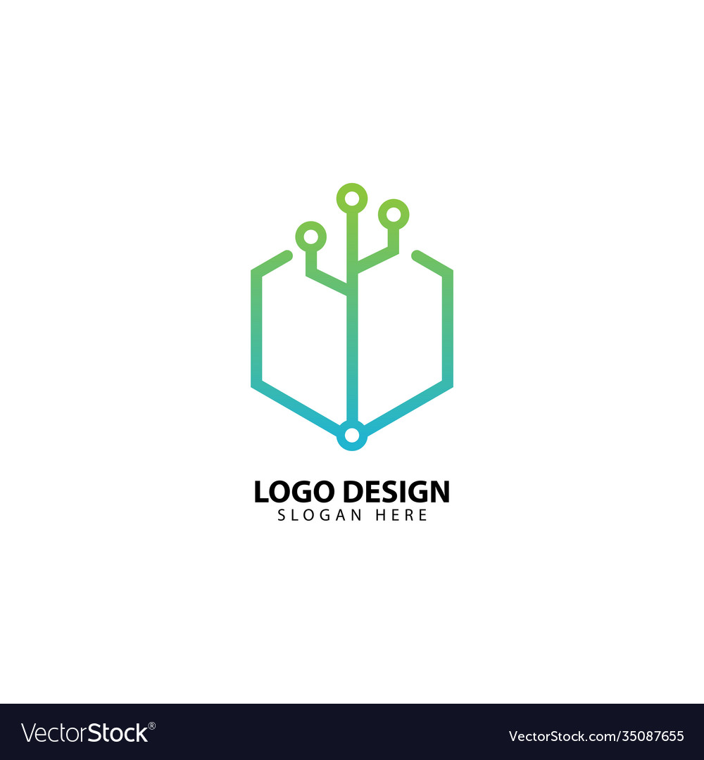 Digital technology logo design icon Royalty Free Vector