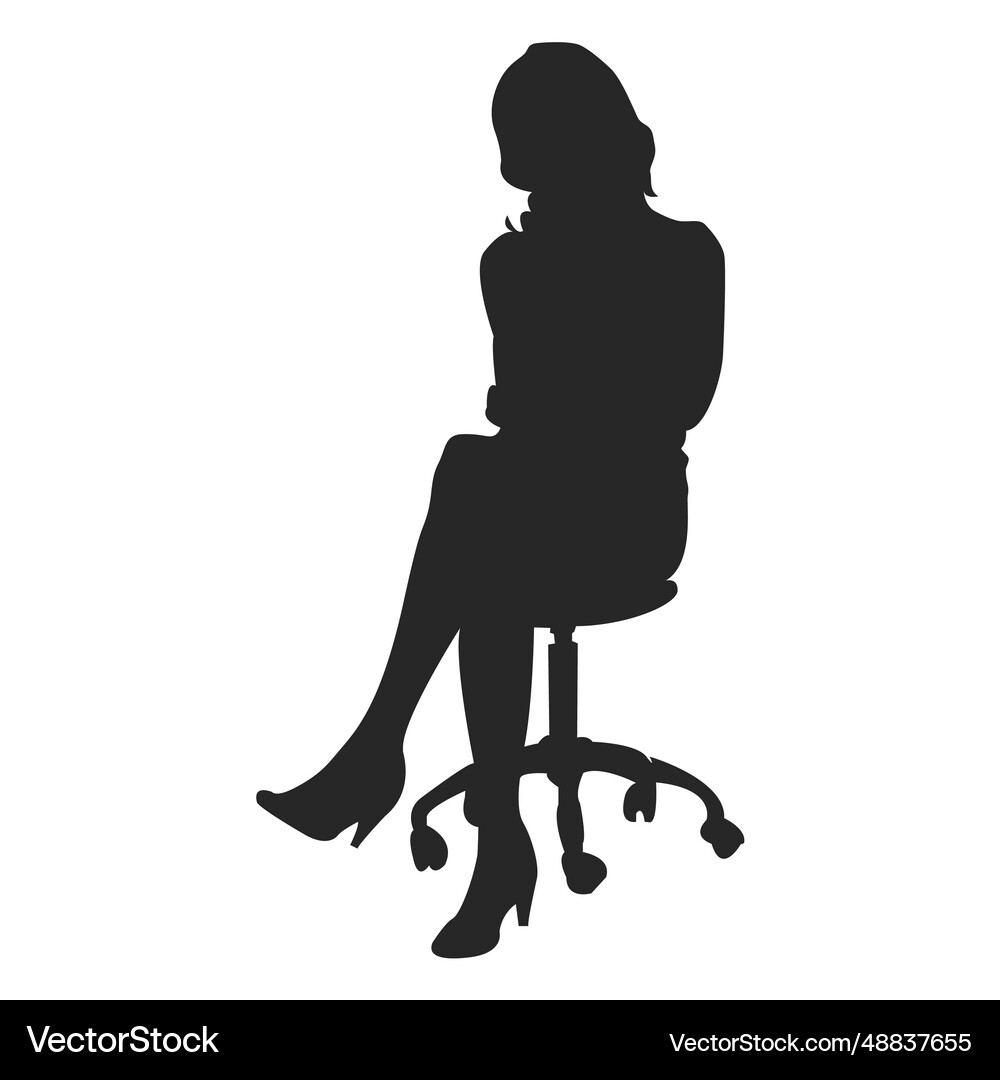 Female sitting on chair Royalty Free Vector Image