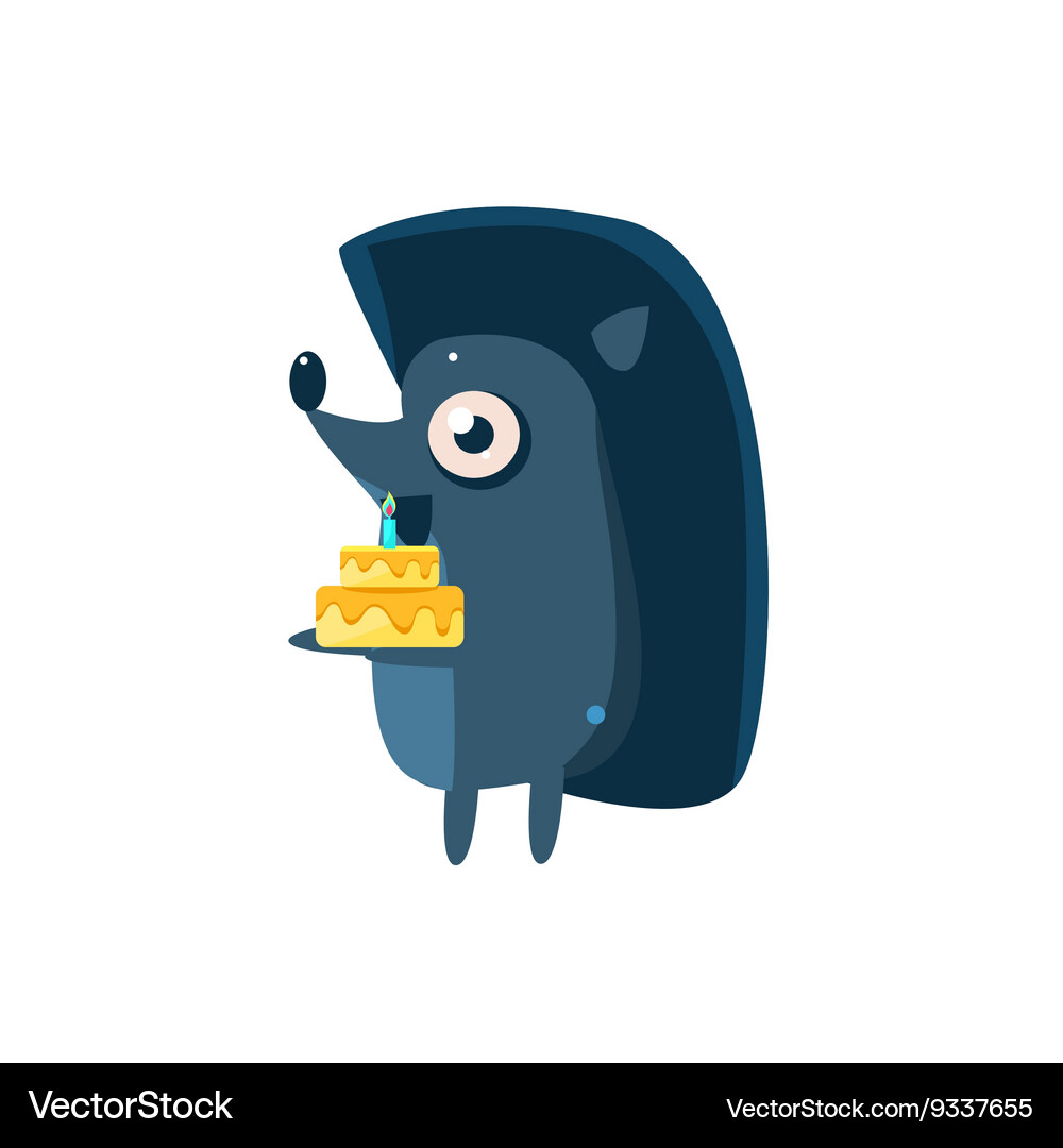 Hedgehog party animal icon Royalty Free Vector Image