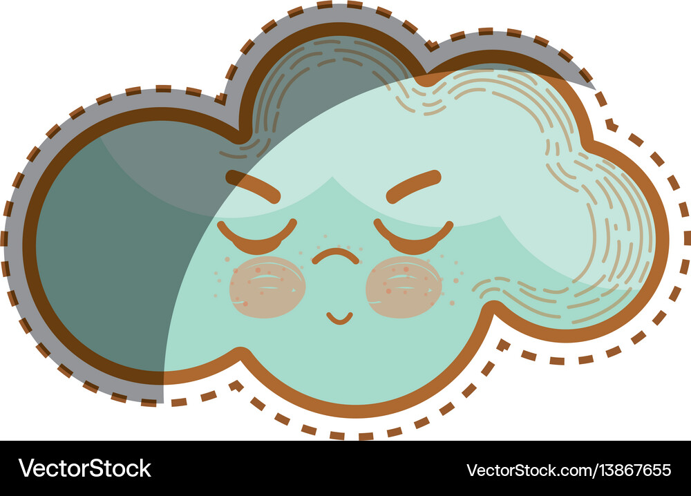 Kawaii angry cloud icon Royalty Free Vector Image