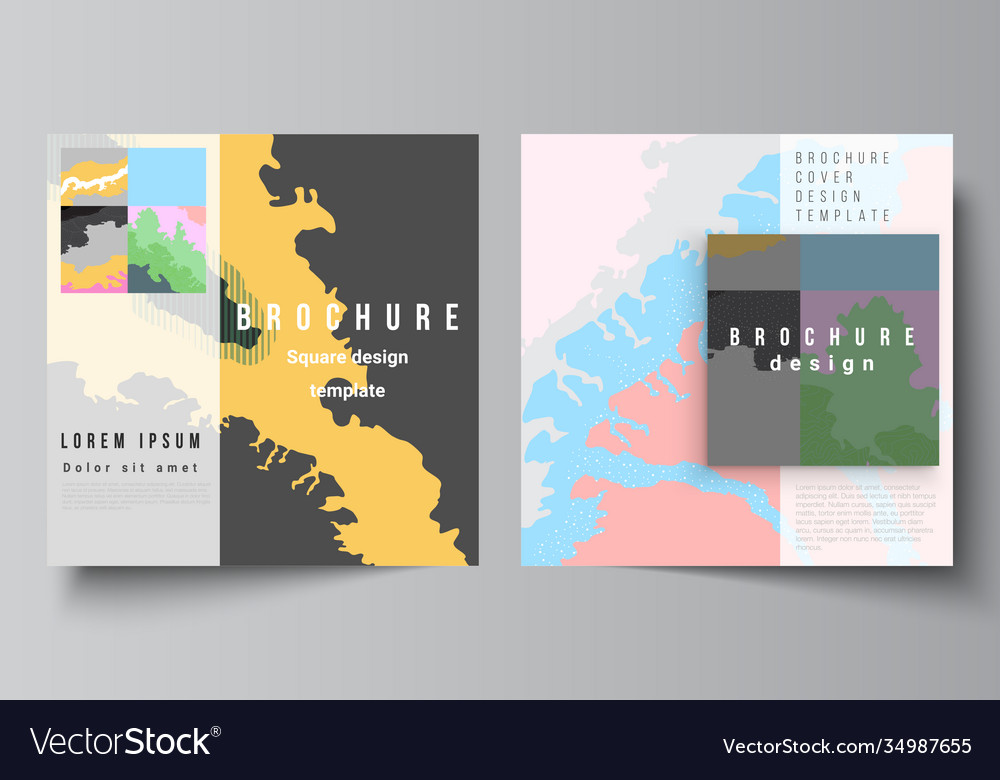 Layout two square covers design Royalty Free Vector Image