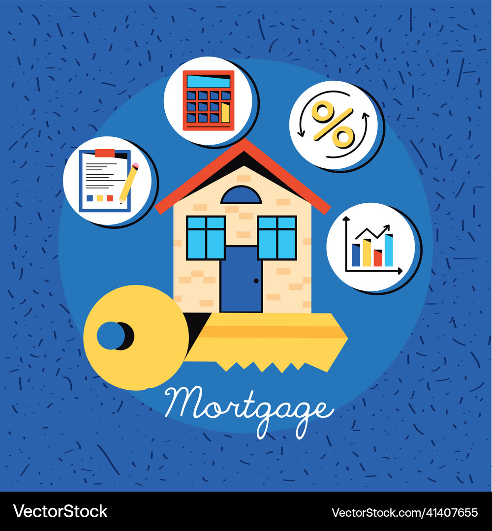 Mortgage house icons Royalty Free Vector Image