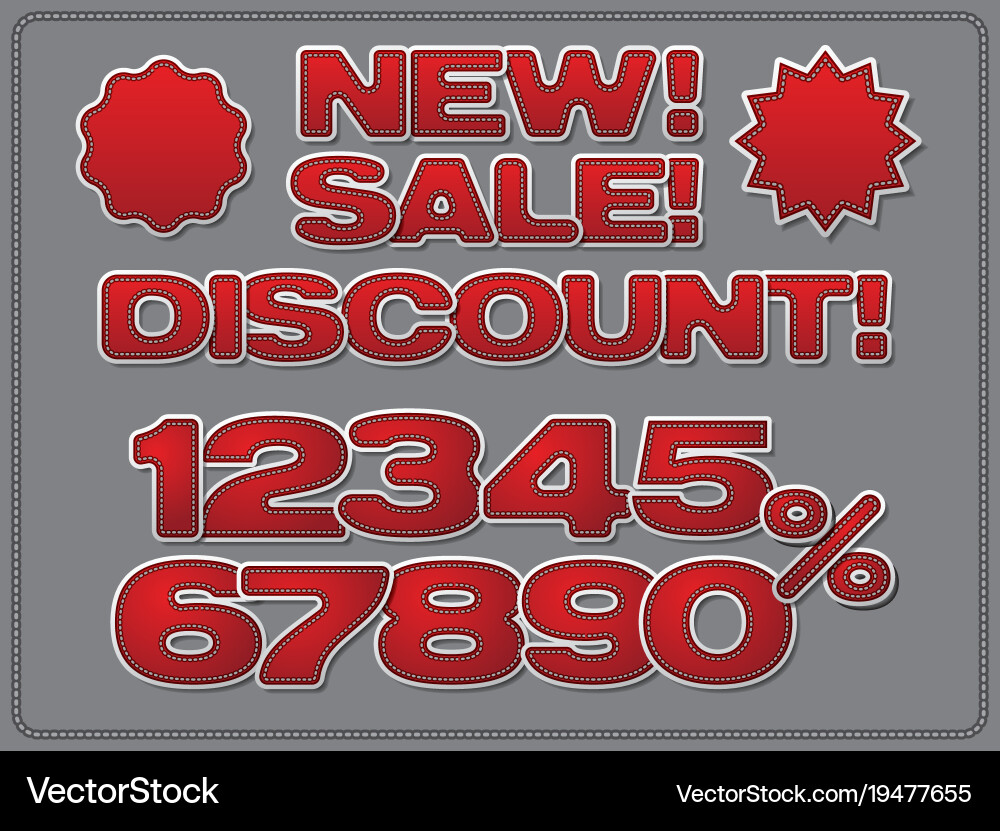 Red advertising chevrons and stickers Royalty Free Vector