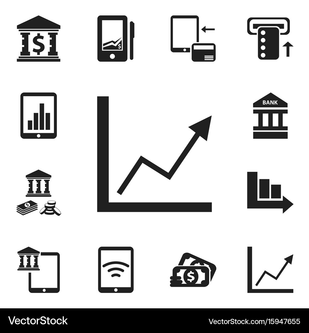 Set 12 editable finance icons includes symbols Vector Image