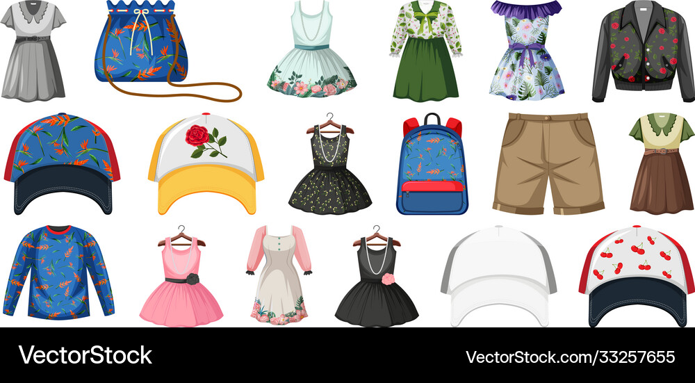Set fashion outfits Royalty Free Vector Image - VectorStock