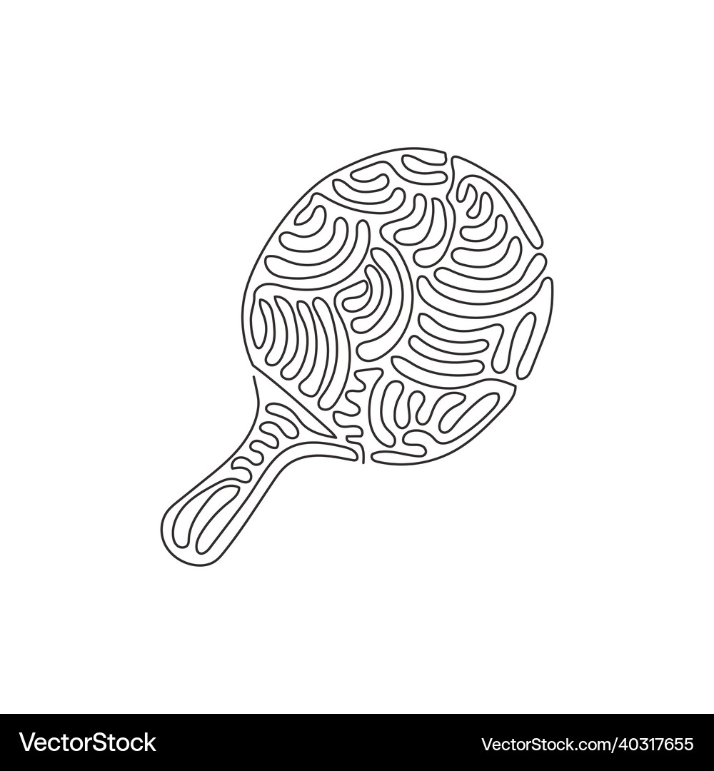 Single one line drawing ping pong paddle tennis Vector Image