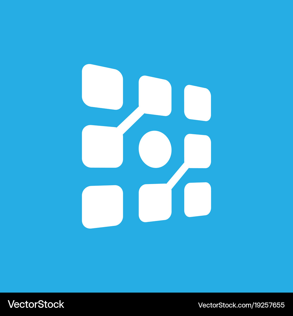 Square connected technology logo Royalty Free Vector Image