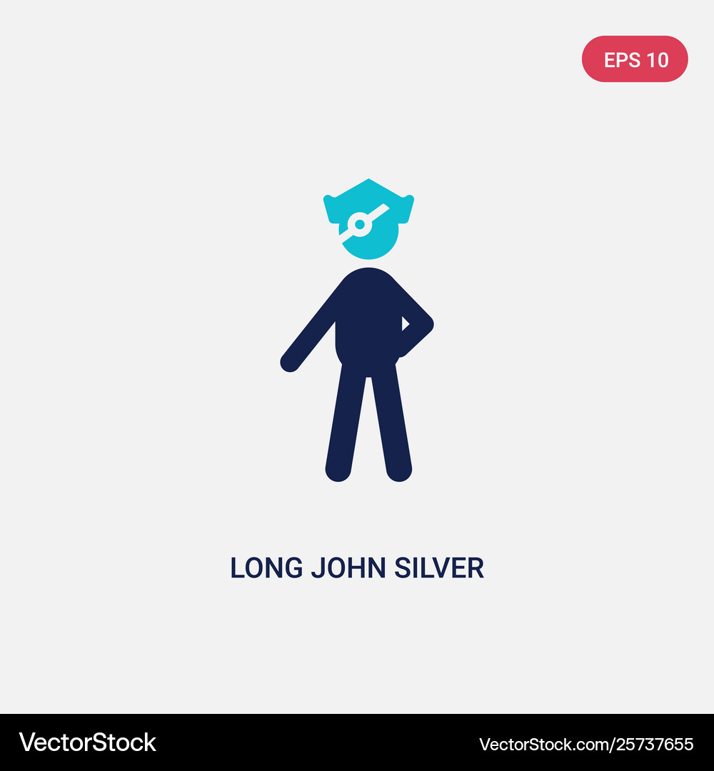 Two color long john silver icon from literature Vector Image