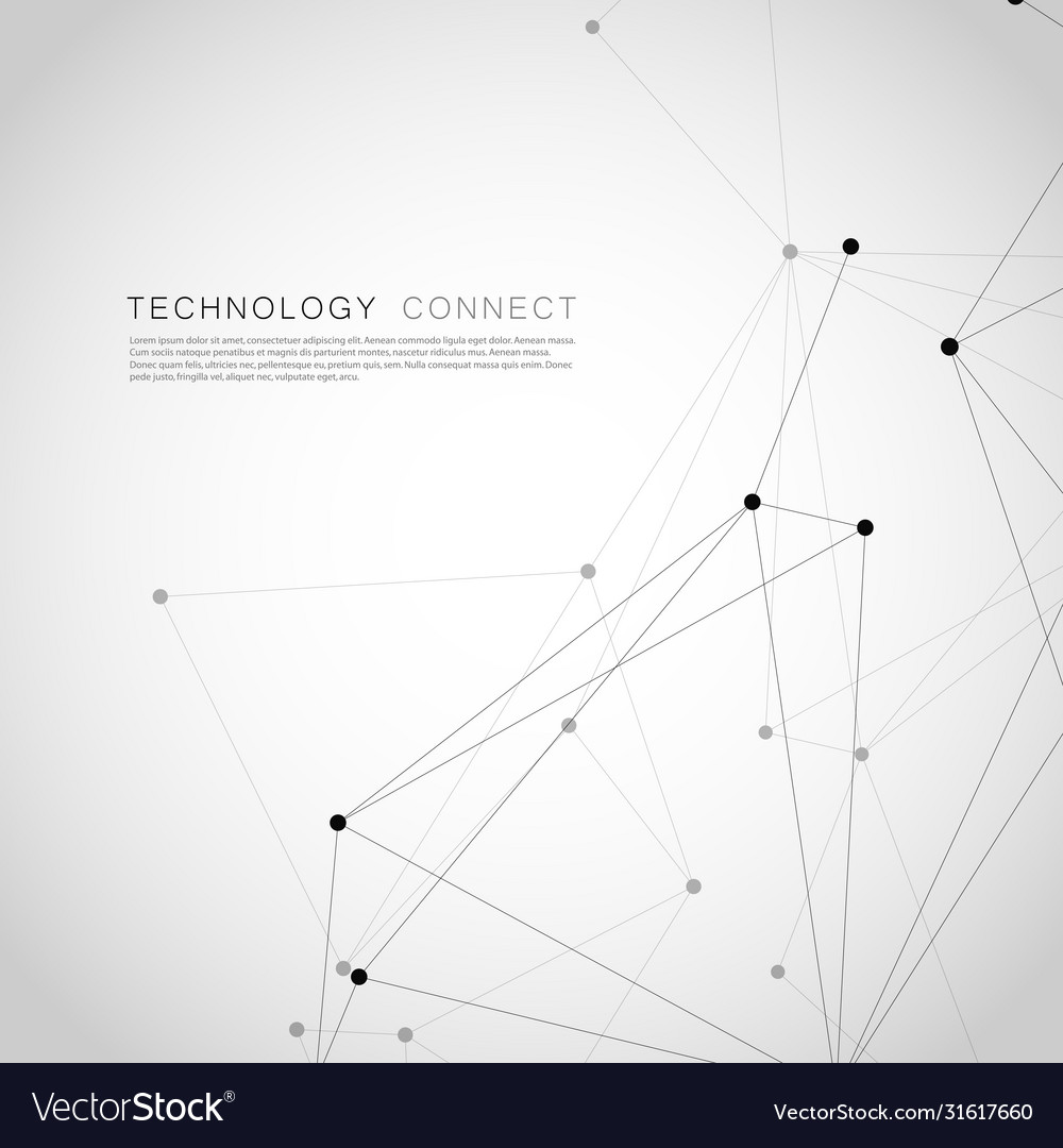 Connected lines and dots science Royalty Free Vector Image
