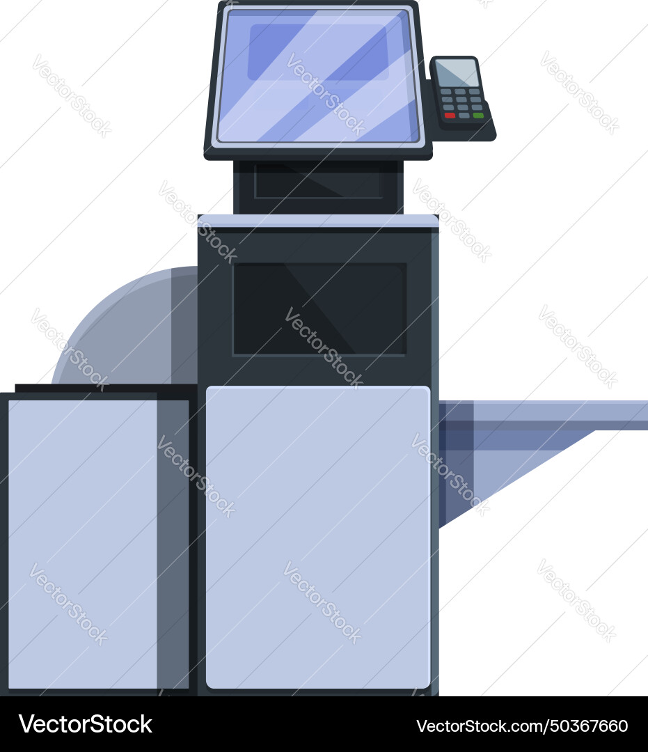 Digital self service icon cartoon checkout Vector Image