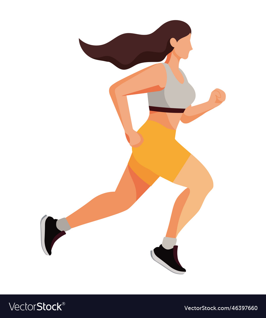 Female athlete running Royalty Free Vector Image