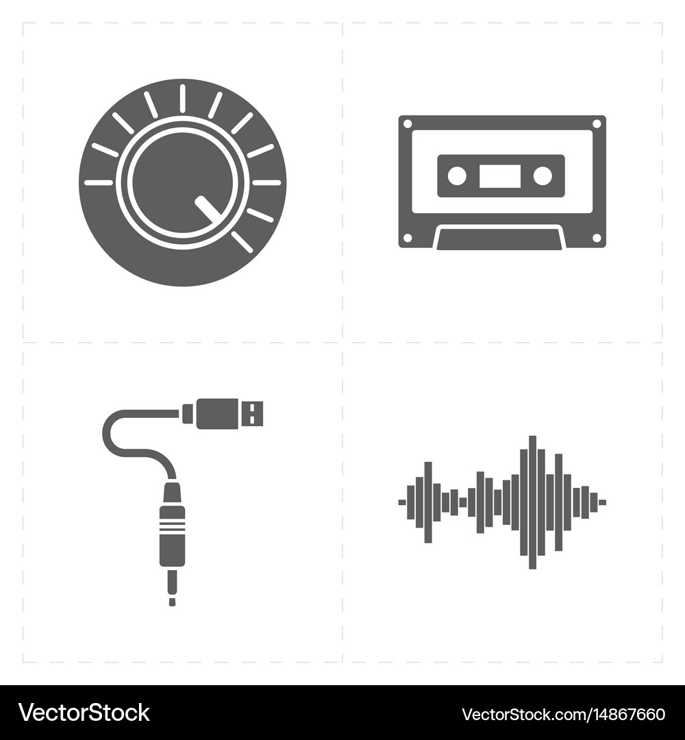 Four universal flat music icons Royalty Free Vector Image