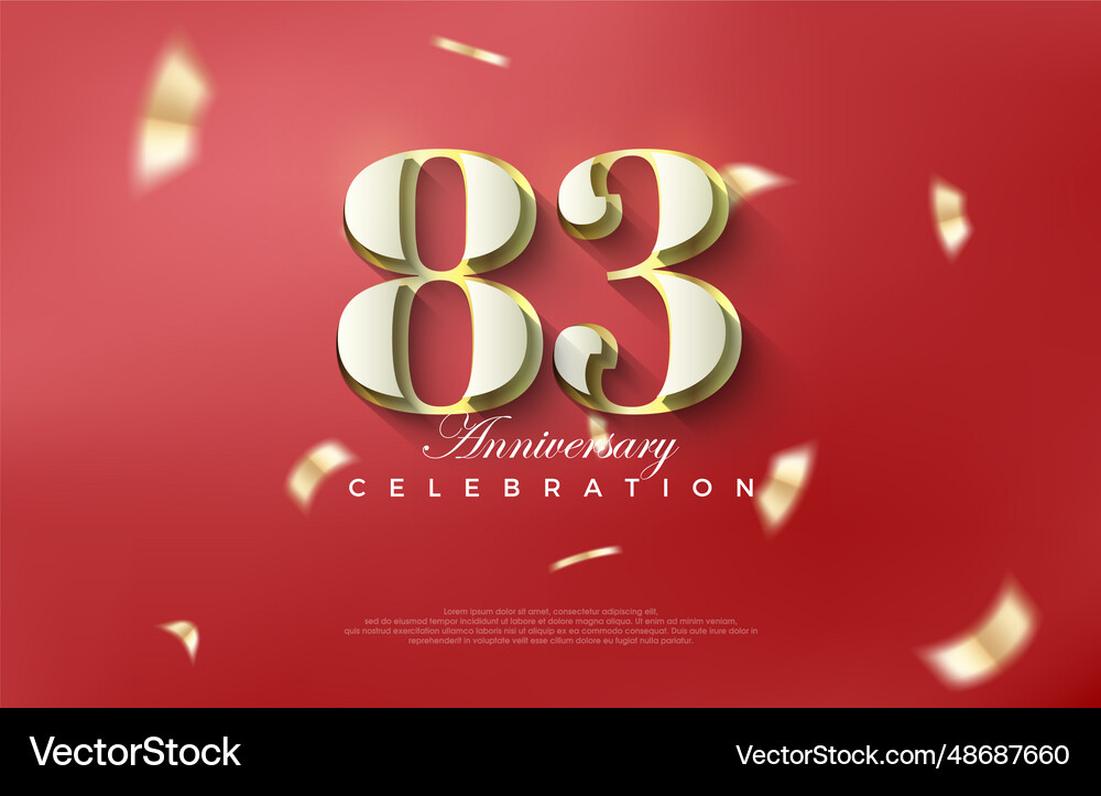 Luxury 83rd anniversary with classic 3d numbers Vector Image