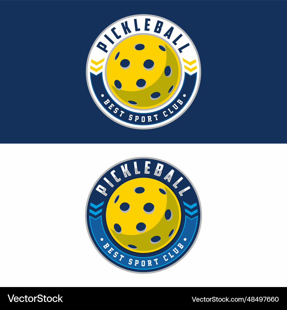 Pickleball sport logo design Royalty Free Vector Image