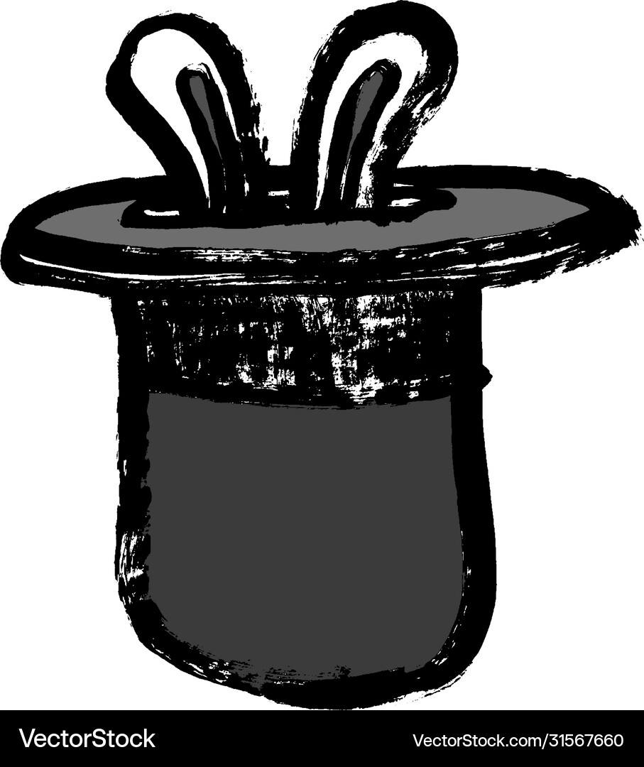 Rabbit in magic hat icon in trendy flat style Vector Image