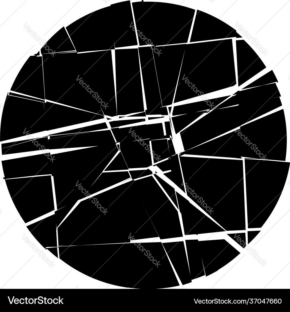 Shattered fractured broken geometric circle burst Vector Image
