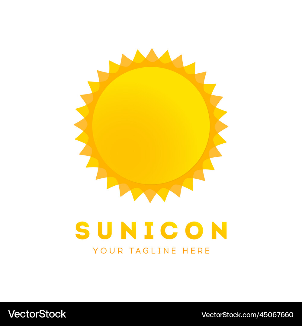 Summer sun logo design Royalty Free Vector Image