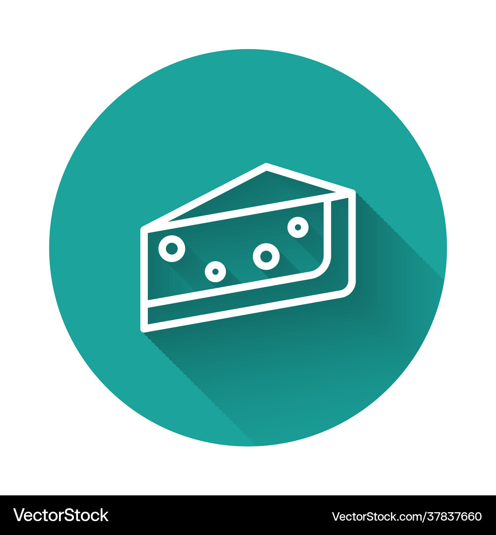 White line piece cake icon isolated with long Vector Image