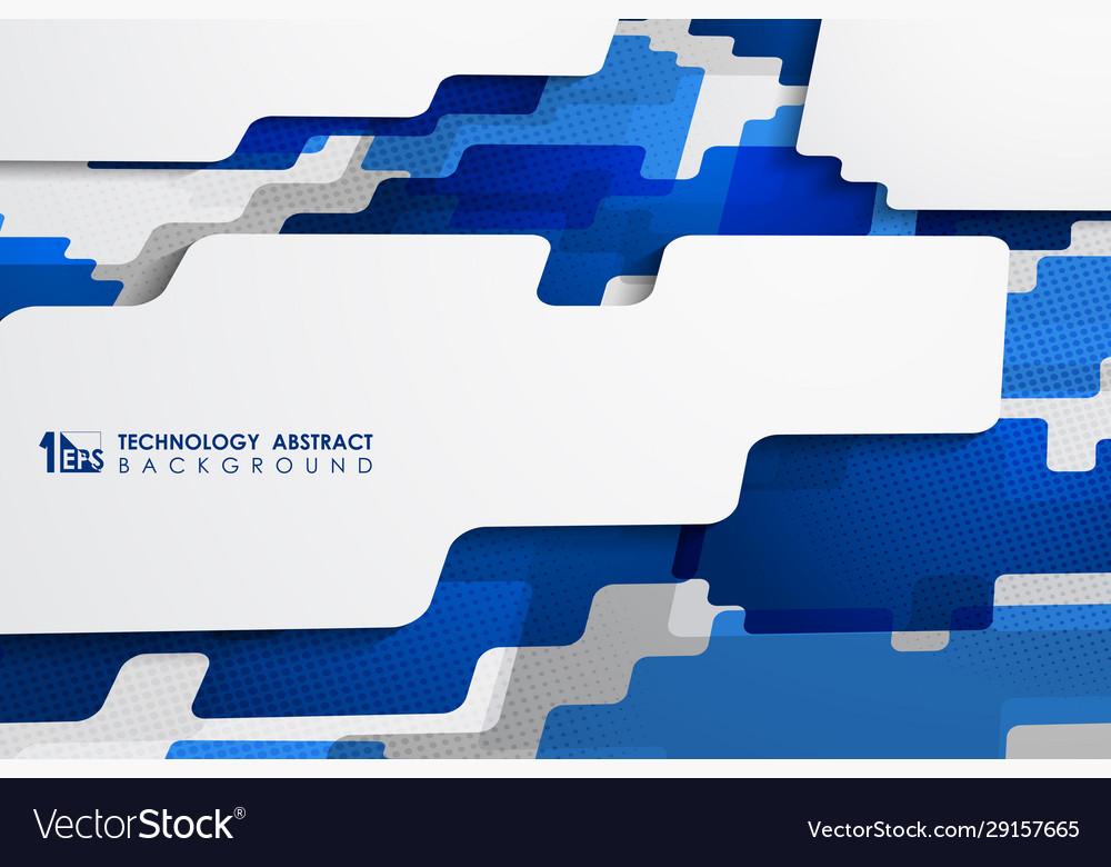 Abstract gradient blue tech shape design Vector Image