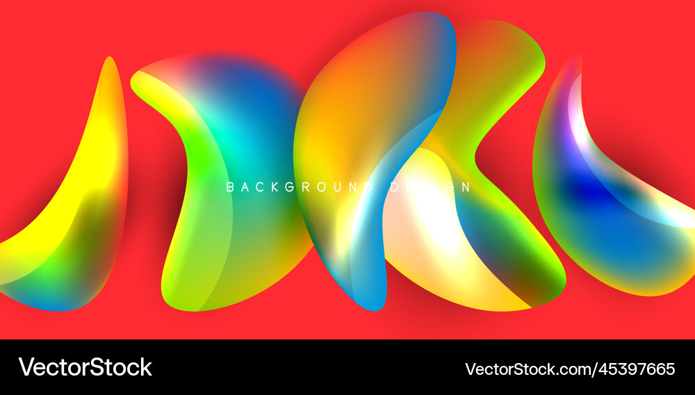 Beautiful liquid shapes with fluid colors abstract