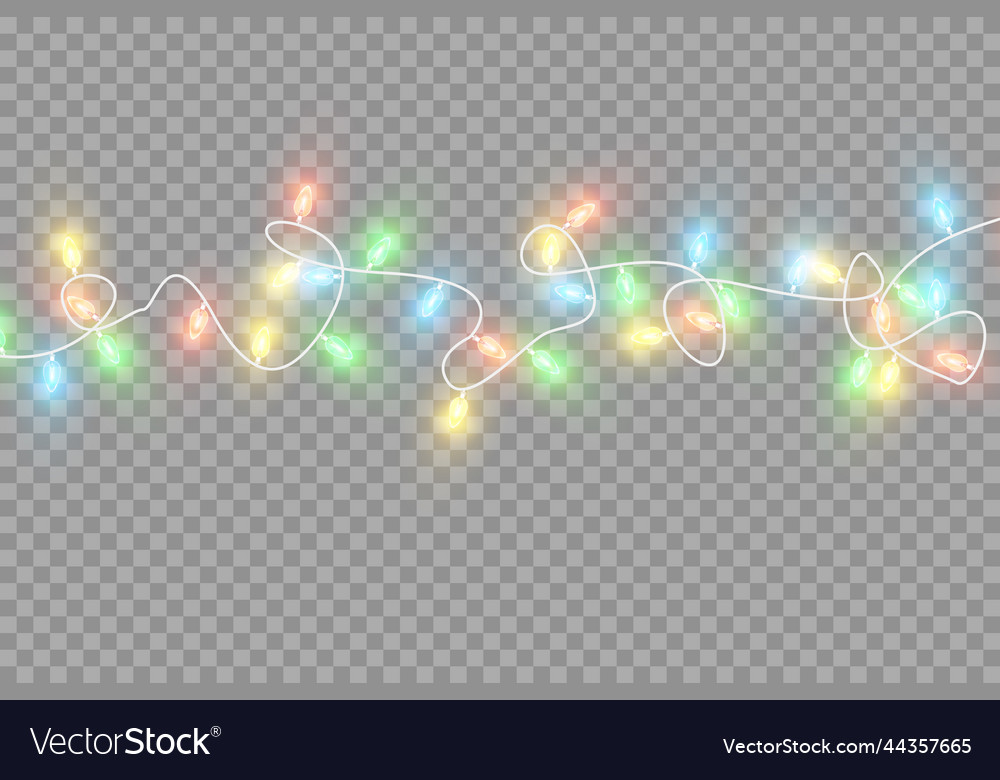 Christmas lights colorful garlands Royalty Free Vector Image