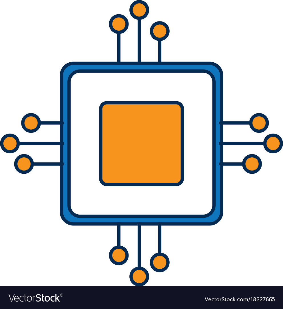 Computer chip icon Royalty Free Vector Image - VectorStock