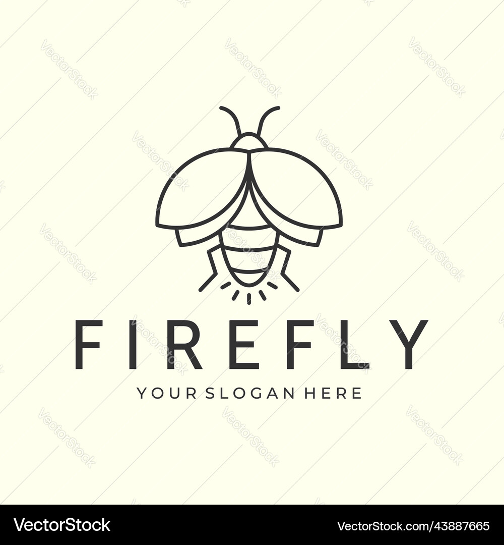 Firefly with line art minimalist style logo Vector Image