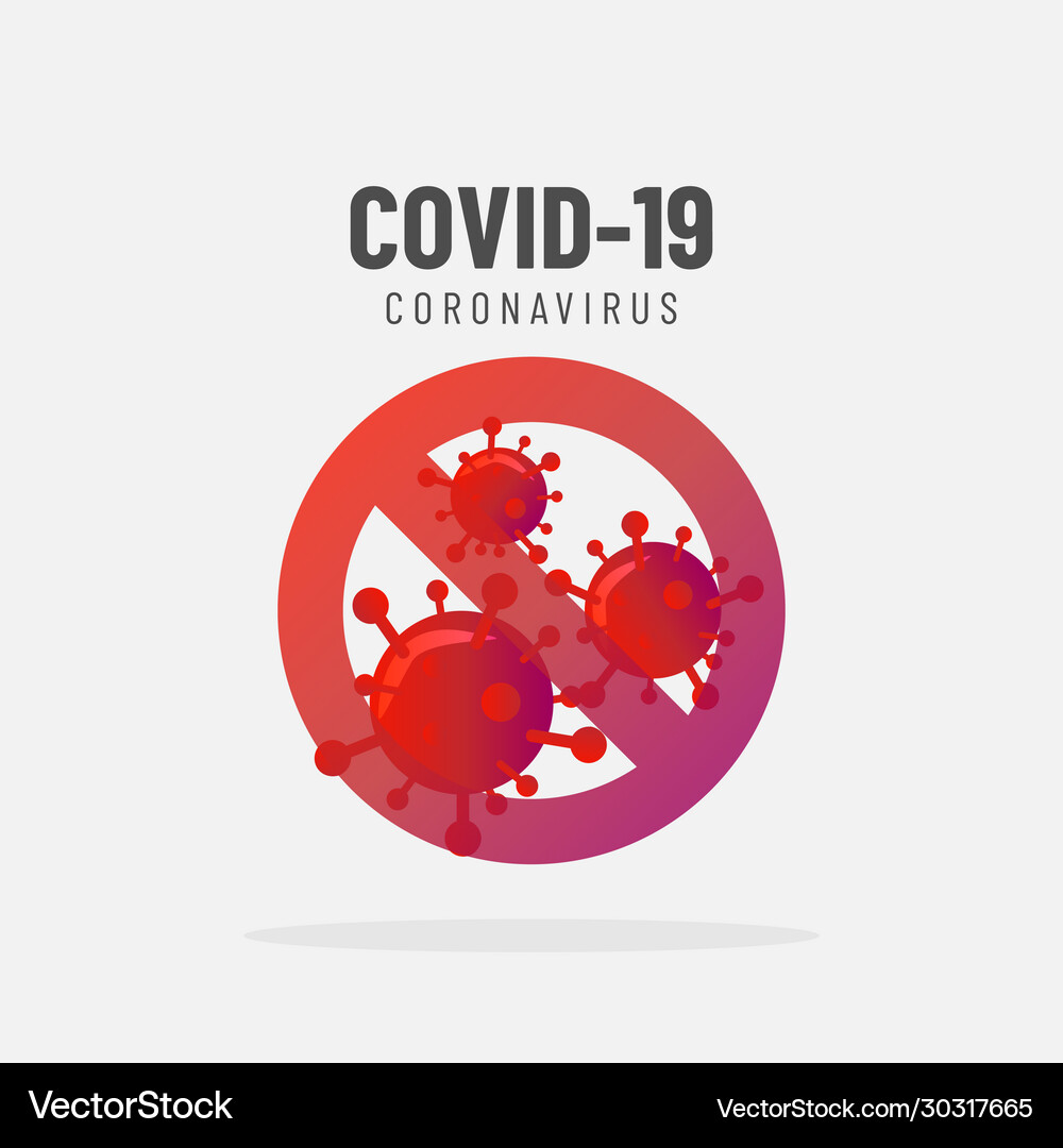 Logo and emblem design template stop corona virus Vector Image