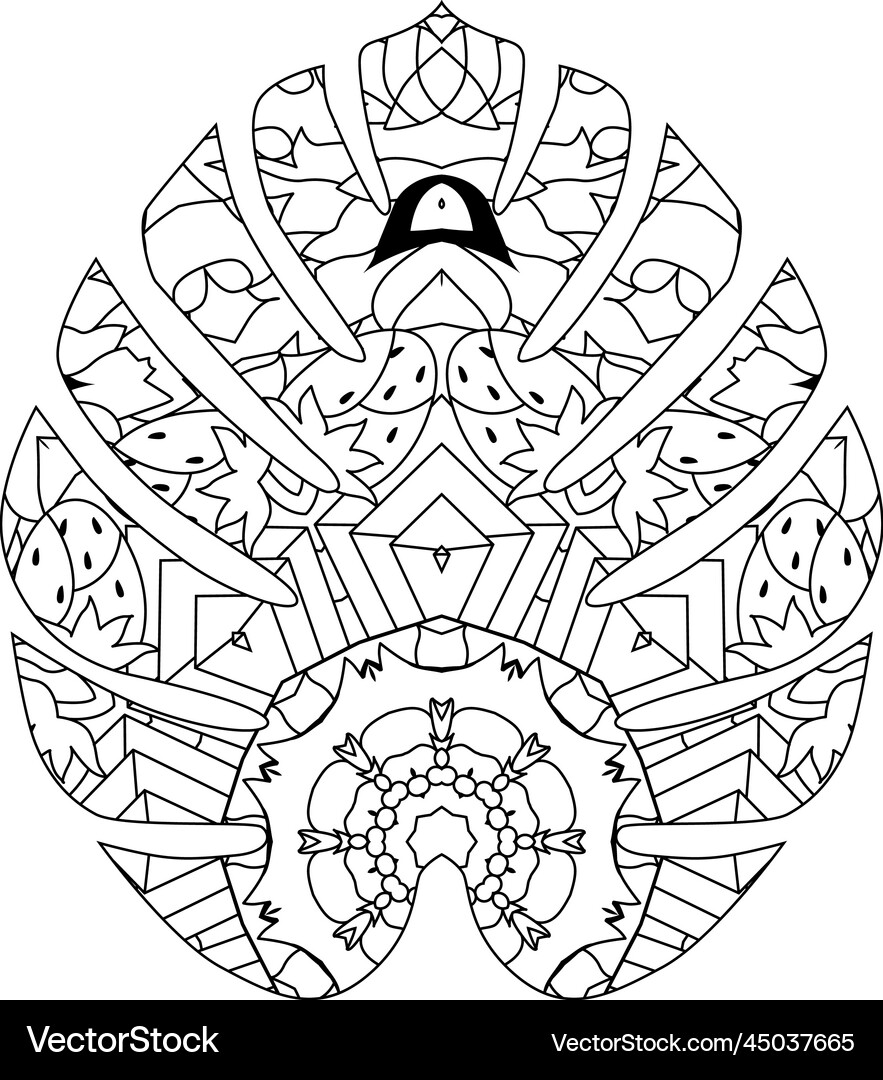 Monstera leaf retro entangle stylized Royalty Free Vector