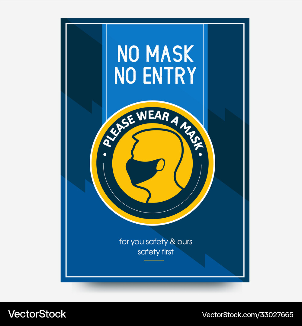No mask entry poster instruction round sign Vector Image