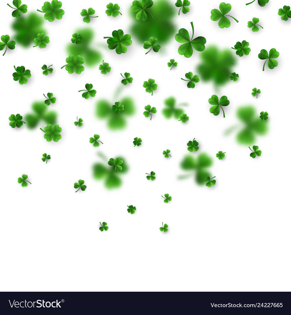 Saint patricks day border with green four Vector Image